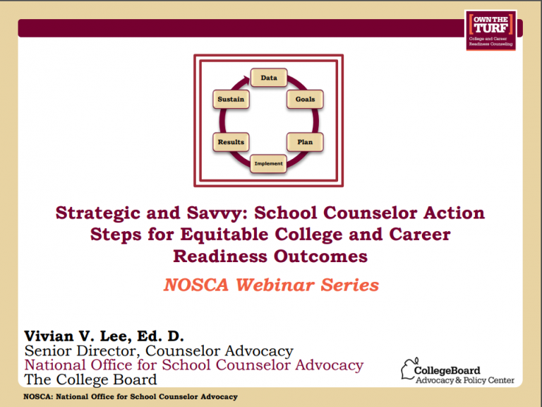 Strategic and Savvy: School Counselor Steps for Equitable College and ...
