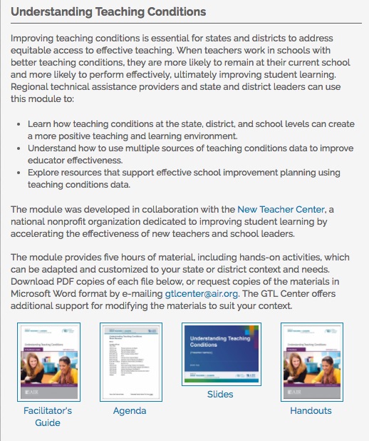 Understanding Teaching Conditions – Center for Education Equity